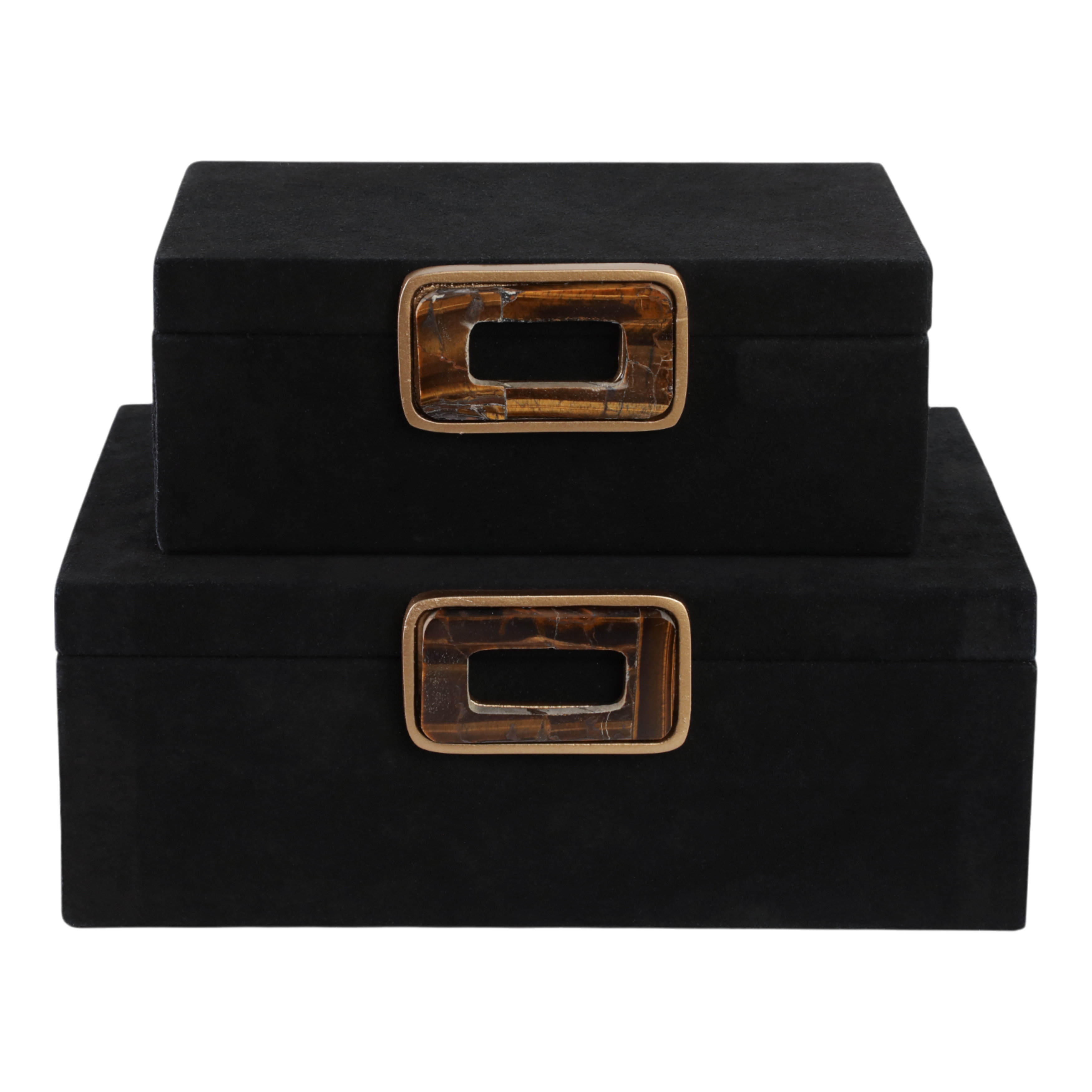 Sagebrook Home Wood & Metal Storage Boxes with Aluminum Accents Coastal ...