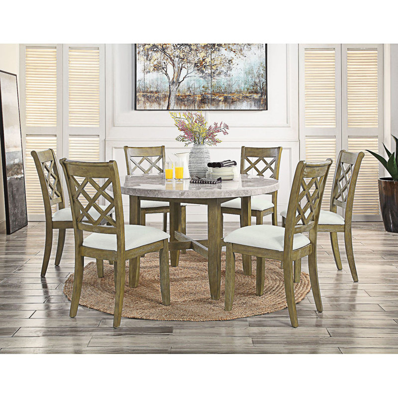 August Grove® Marble Top Round Dining Table | Wayfair