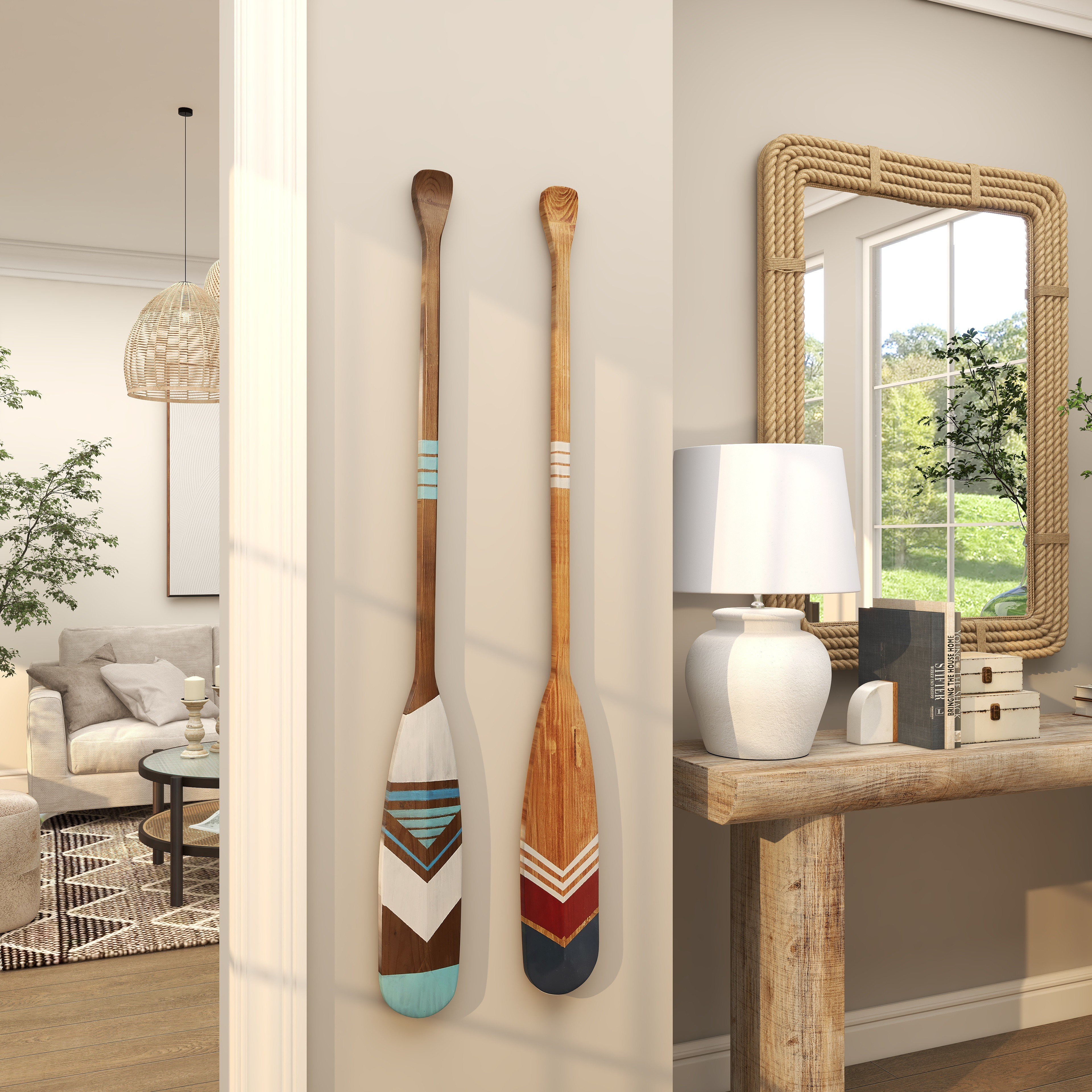 Dovecove Wood Novelty Canoe Oar Paddle Home Wall Decor with Arrow and ...