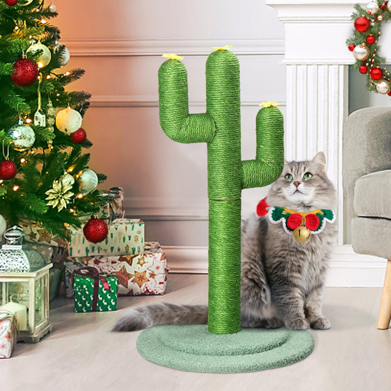 The Holiday Aisle® 26in Indoor Cactus Cat Scratching Post & Reviews ...