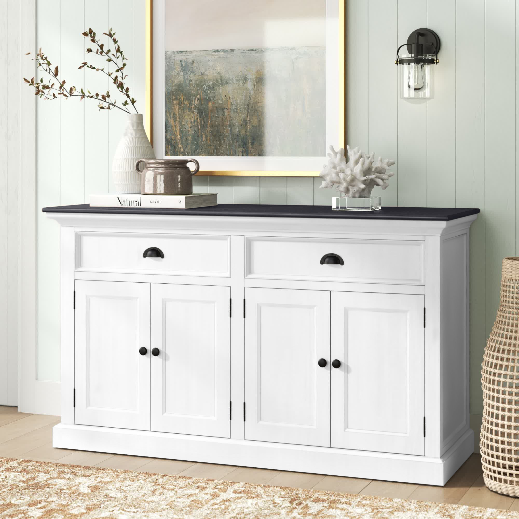 Laurel Foundry Modern Farmhouse® Hailsham 57.09" Wide 2 Drawer ...
