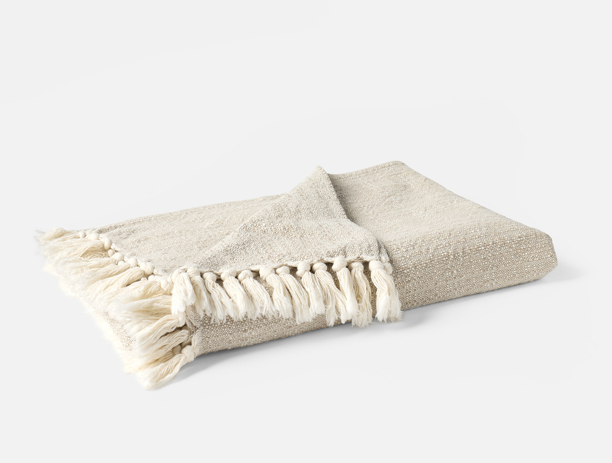 Coyuchi Lido Organic Throw 50"X70" Undyed W/Khaki | Wayfair