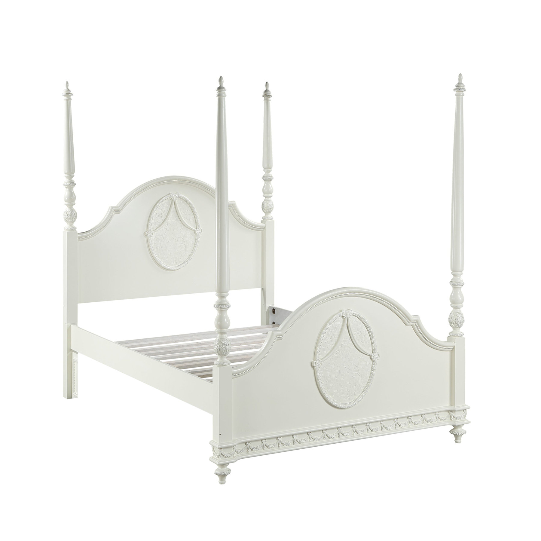 Rosdorf Park Dorothy Ivory Finish Post Bed (Canopy Not Included ...