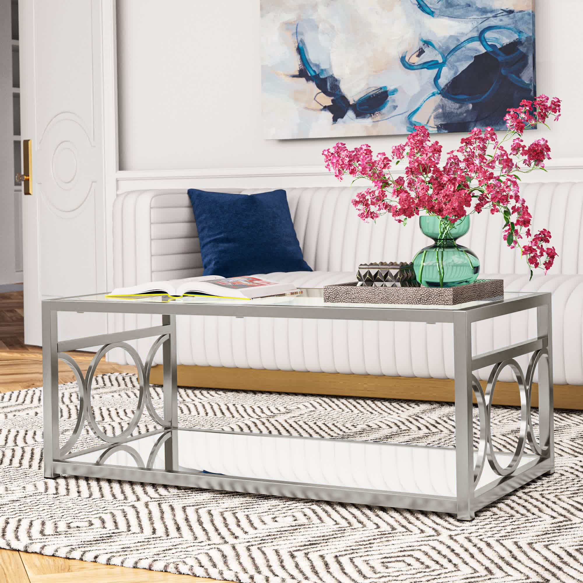 Willa Arlo™ Interiors Jacia Floor Shelf Coffee Table with Storage ...