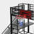 Brayden Studio Metal loft bed with built-in desk, open closet ...