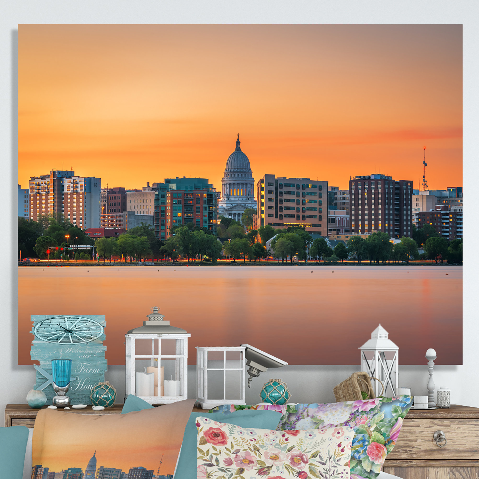 Ebern Designs Madison Wisconsin Skyline On Canvas Print | Wayfair