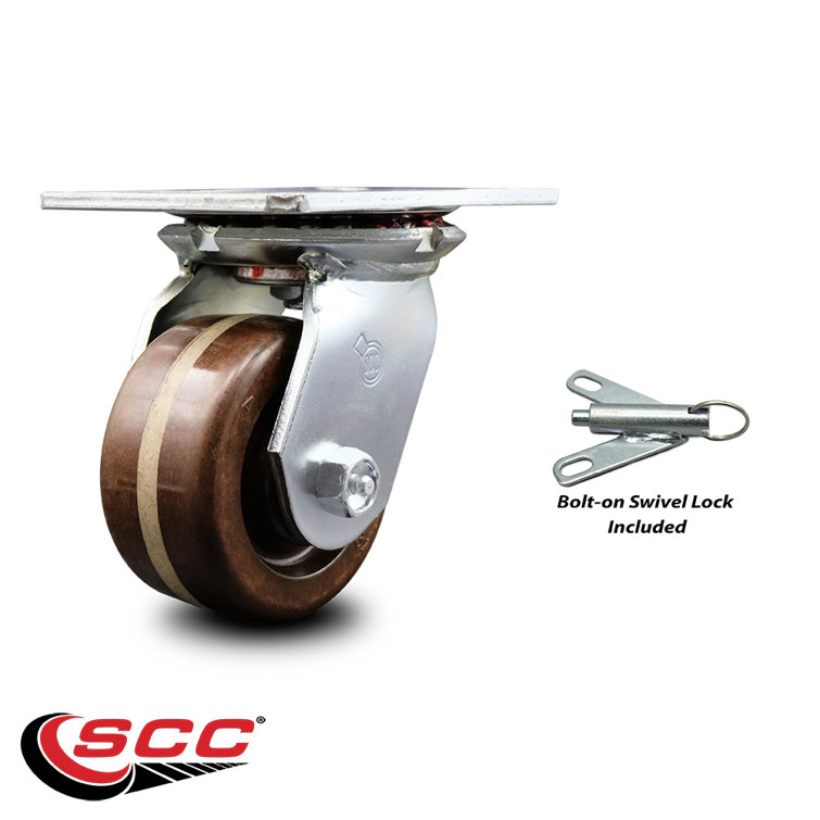 Service Caster 4 Inch Heavy Duty High Temp Phenolic Caster with Roller ...