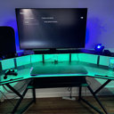 Inbox Zero Berlanga Gaming Desk with Power Outlet & Led Strip, Large ...