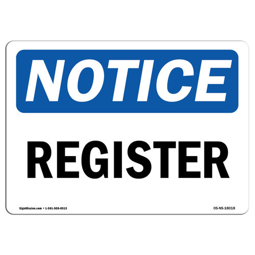 SignMission Register Sign | Wayfair