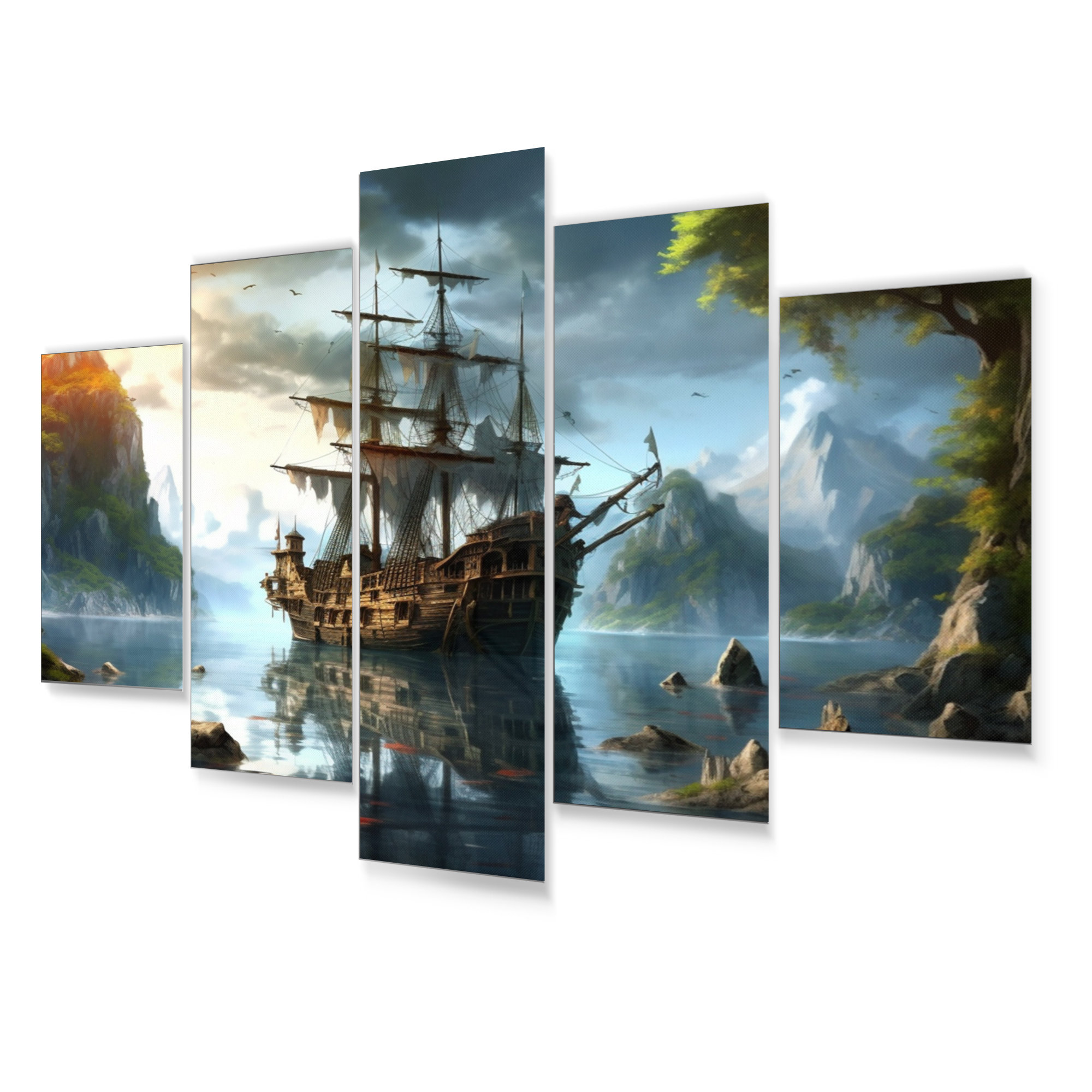 Design Art Pirate Ship At Sea - Pirate Metal Wall Decor Set | Wayfair