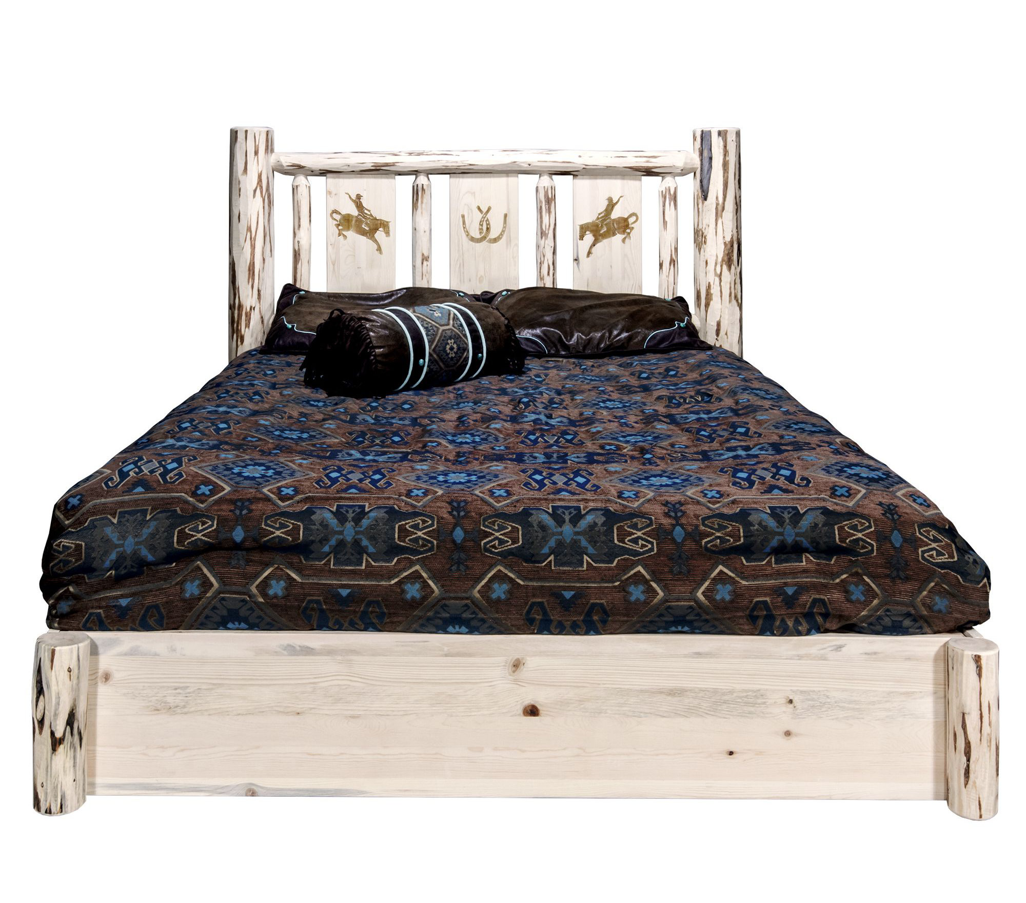 Millwood Pines Montana Collection Lodge Pole Pine Platform Storage Bed ...