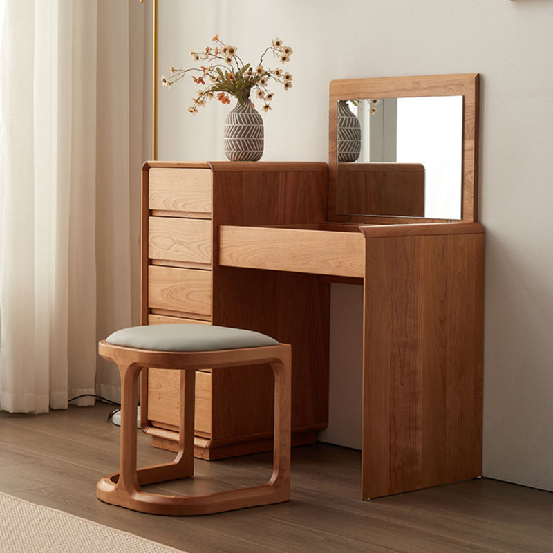 Hokku Designs Modern and Simple Cherry Wood Flip-top Dressing Table ...