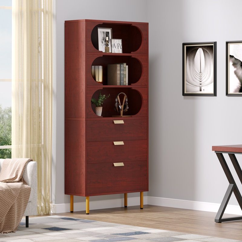Mercer41 3 Drawers Walnut Vertical Filing Cabinet | Wayfair