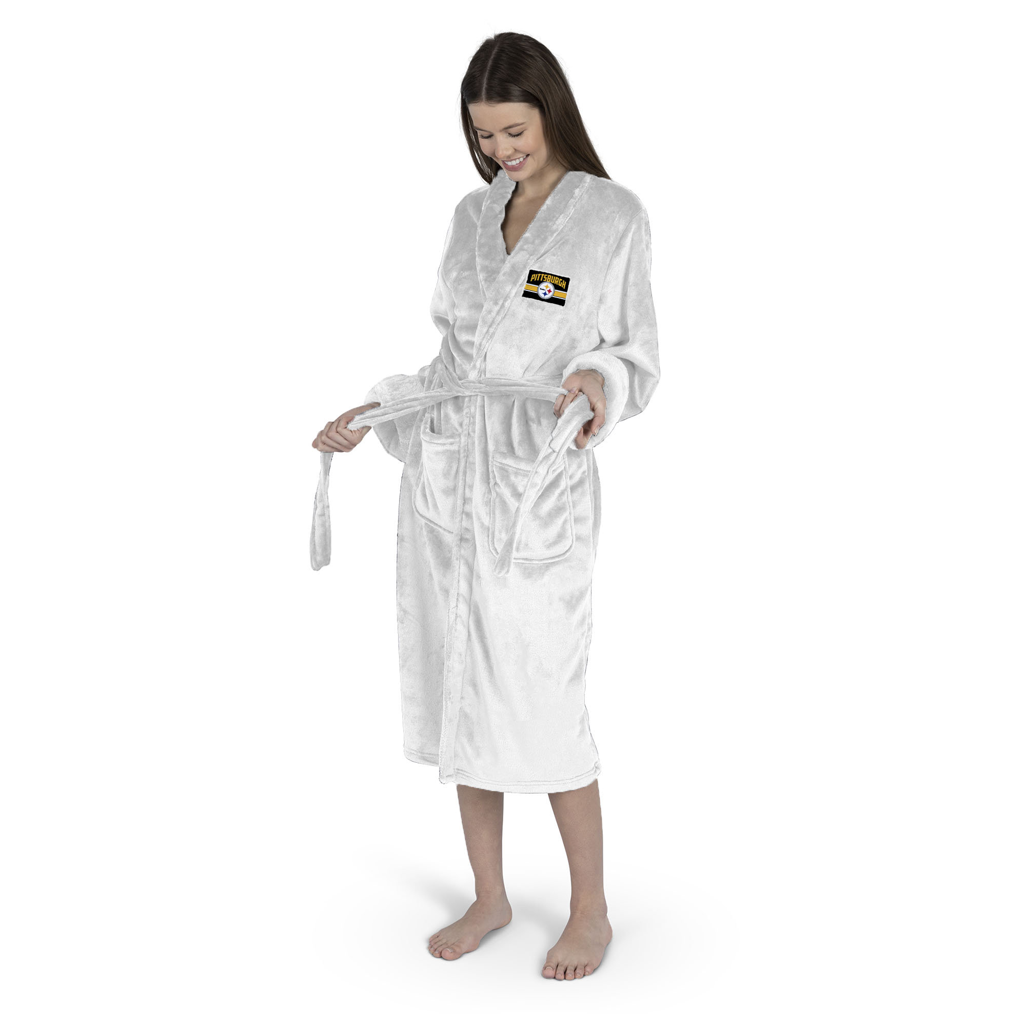 Canora Grey NFL Pittsburgh Steelers Rollout Silk Touch Robe, Sport Fan ...