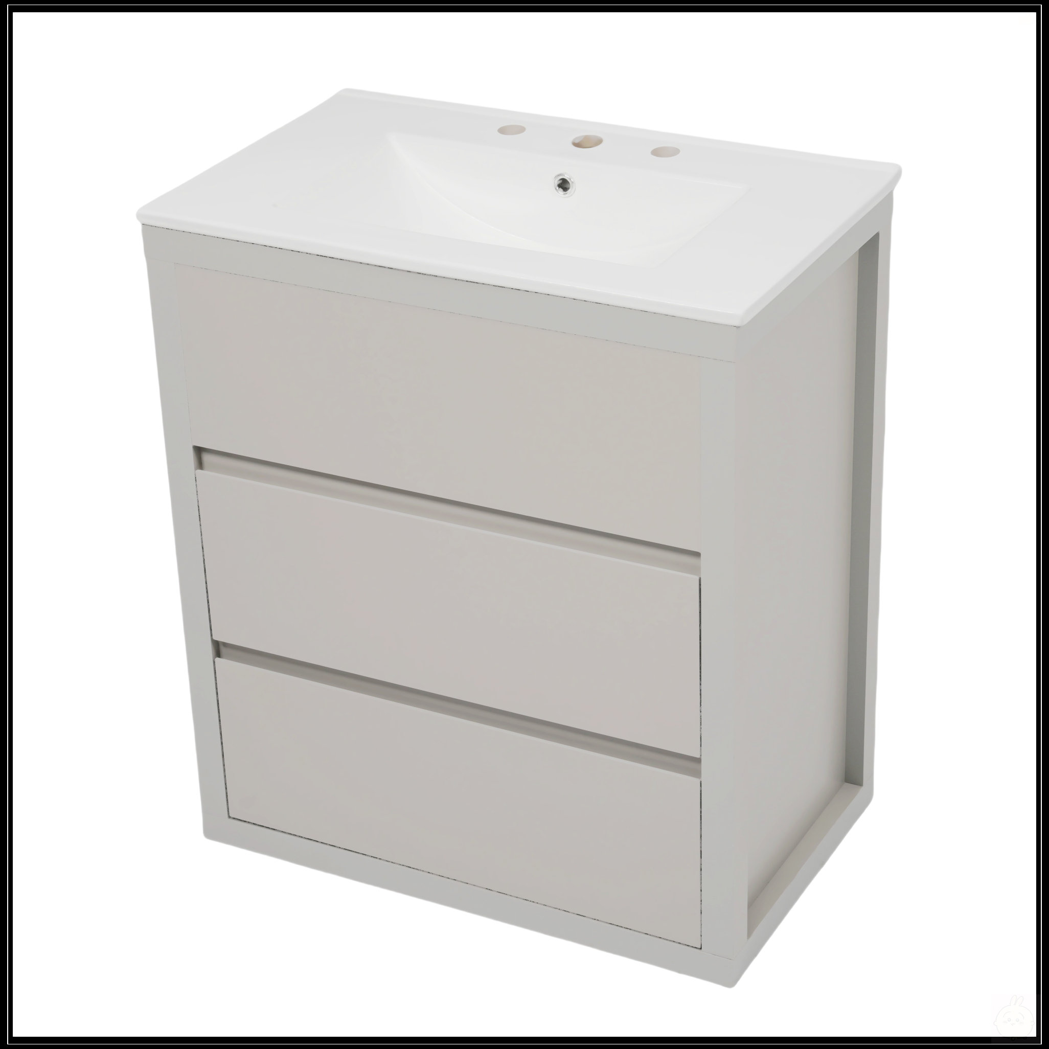 Latitude Run® 30 Inch Freestanding Bathroom Vanity With Ceramic Sink, 2 ...