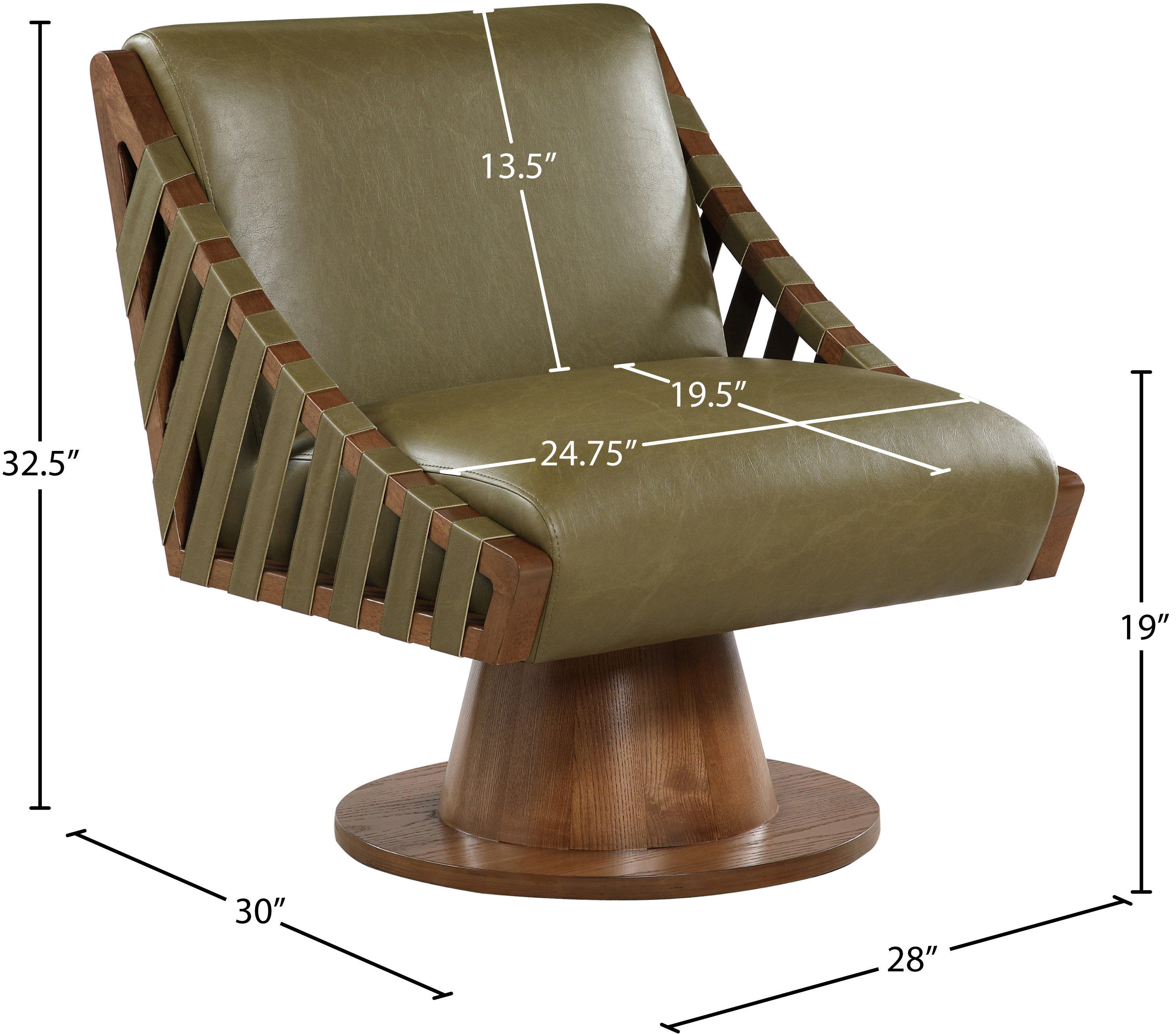 Latitude Run® Quinton Vegan Leather Swivel Accent Chair | Wayfair