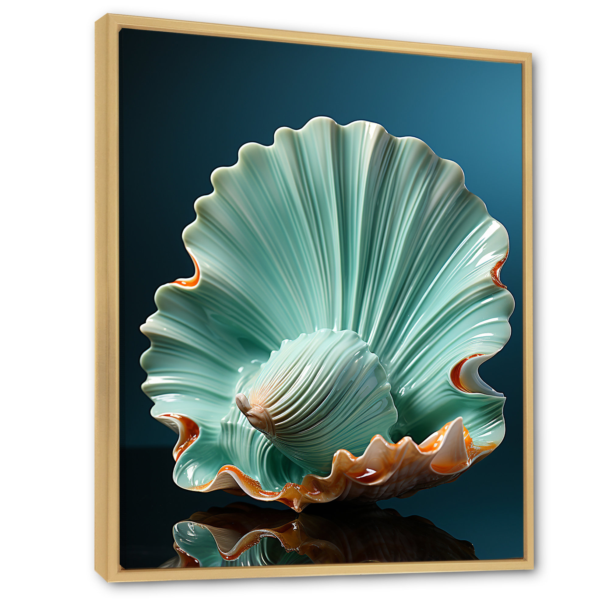 Design Art Green Clam Ocean Treasures I - Clam Wall Decor | Wayfair
