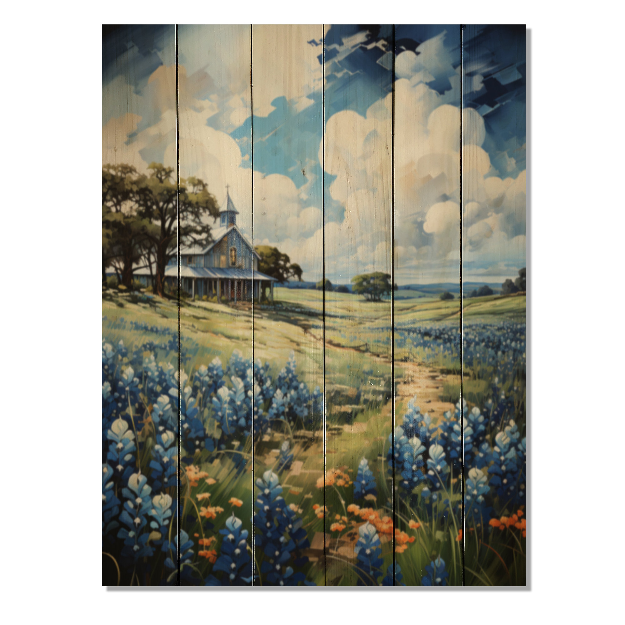 Red Barrel Studio® Blue Bonnets Texan Blues III - Unframed Print on ...