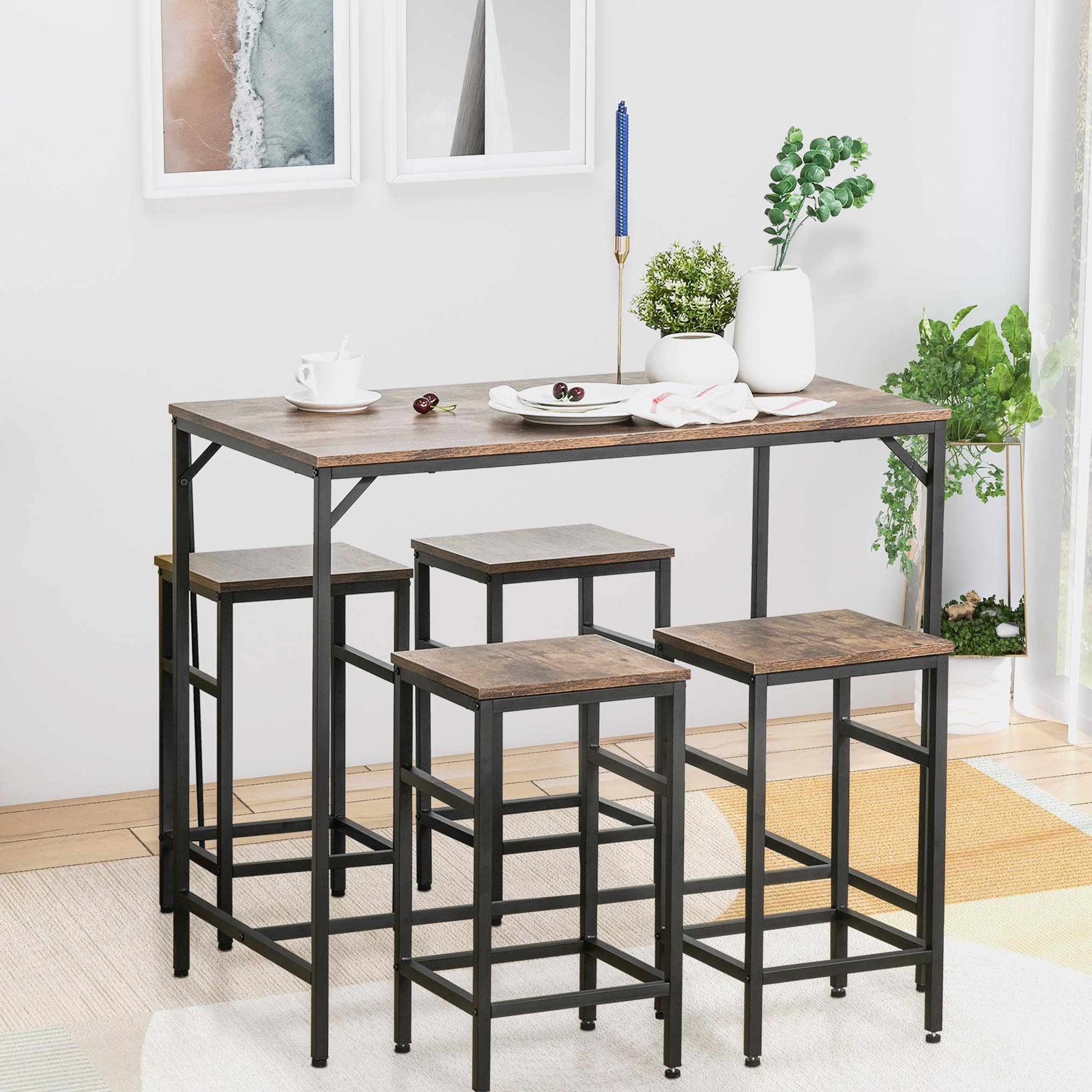 17 Stories Annaros 4 - Piece Trestle Dining Set - Wayfair Canada