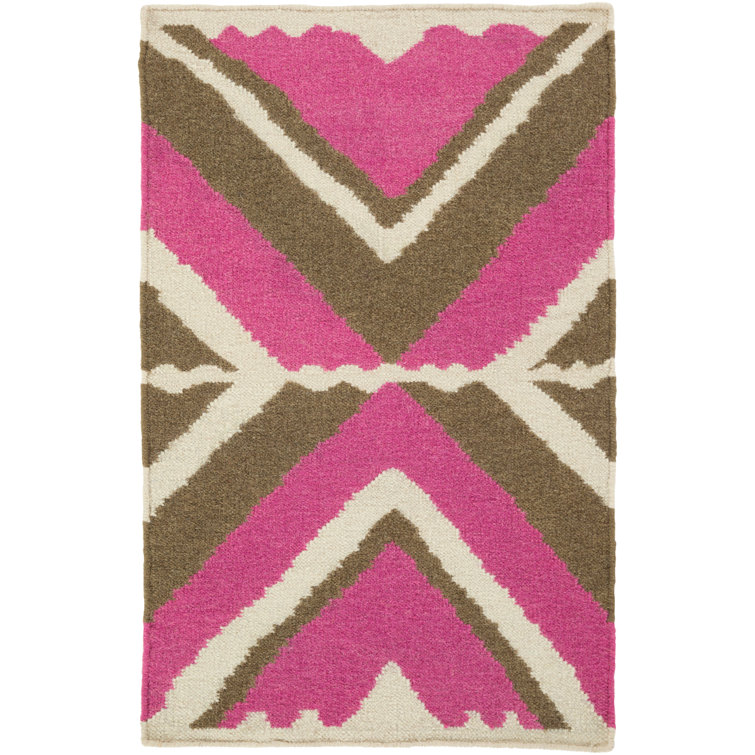 Beth Lacefield for Surya Alameda Geometric Handwoven Wool Green/Pink ...