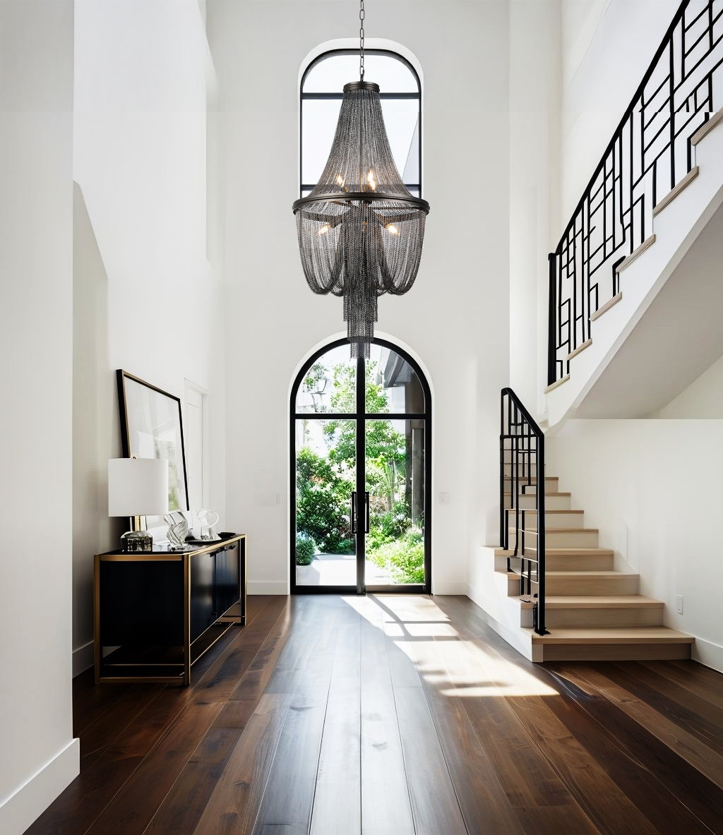 House of Hampton® 6-Light Empire Graphite Draped Chains Chandelier ...