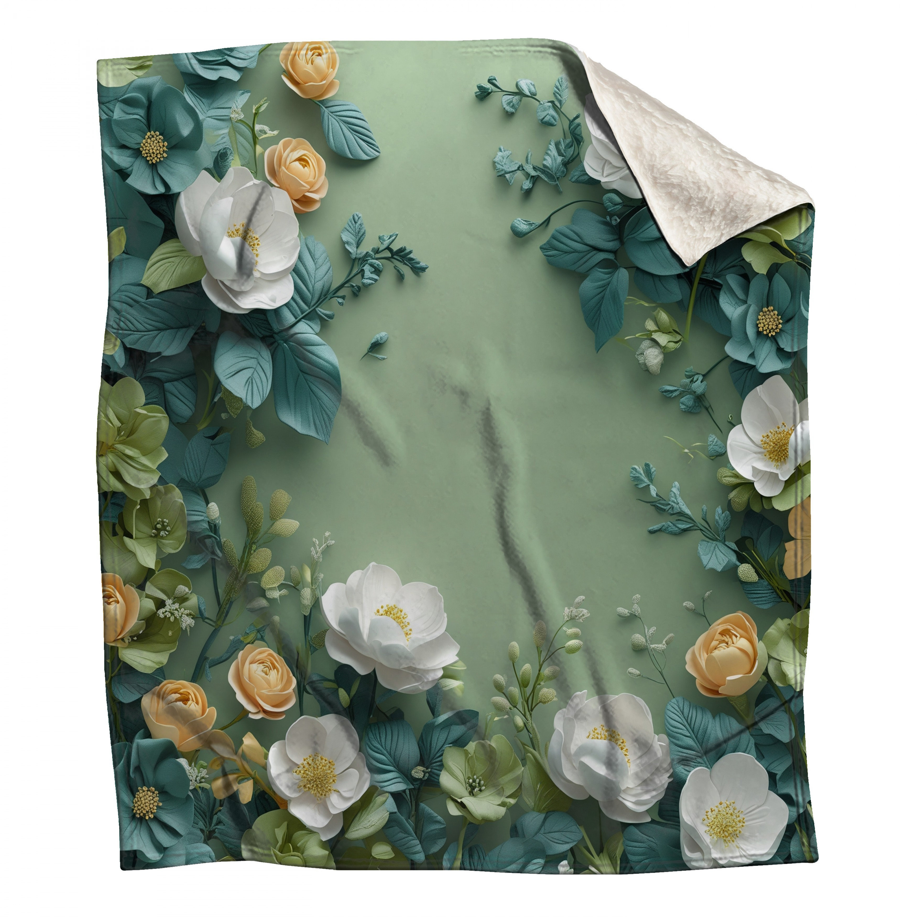 VisionDecor White Yellow Roses Blankets | Wayfair
