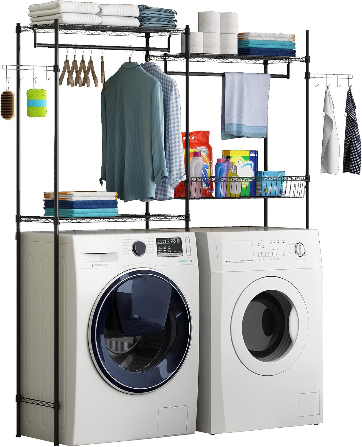 Latitude Run® Laundry Room Clothes Drying Rack, Over The Washer and ...