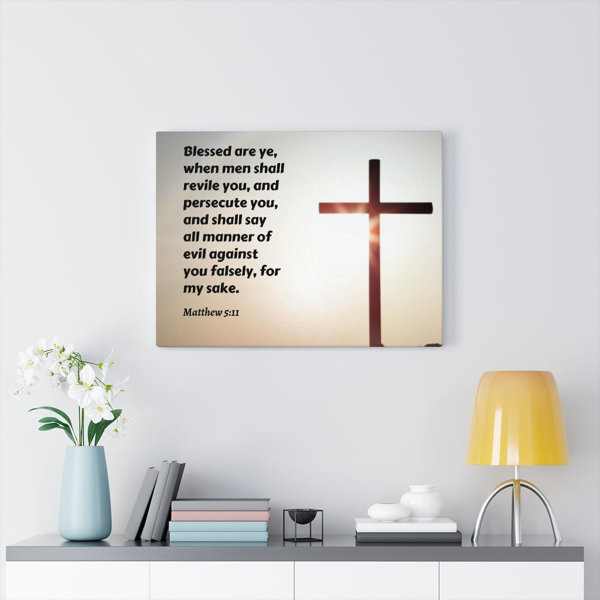 Trinx All Manner Matthew 5:11 Christian Wall Art Bible Verse Print ...