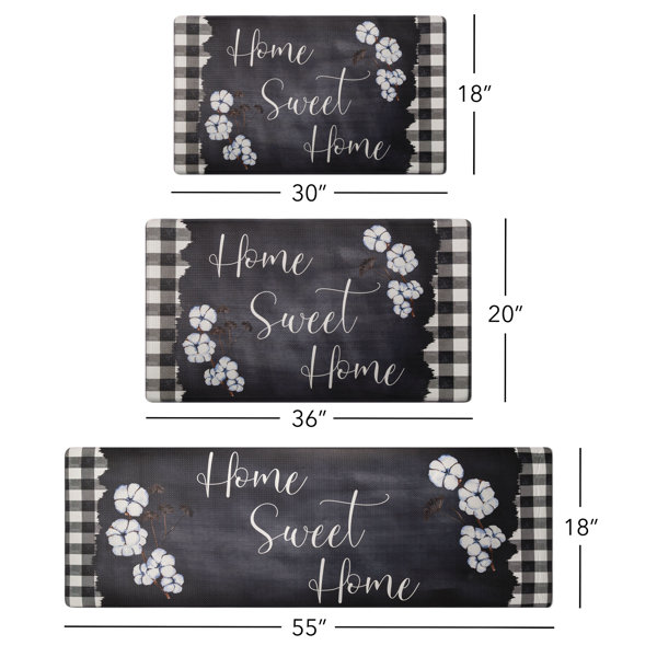 SoHome Checkered Water Resistant Anti-Fatigue Non-Skid Kitchen Mat ...