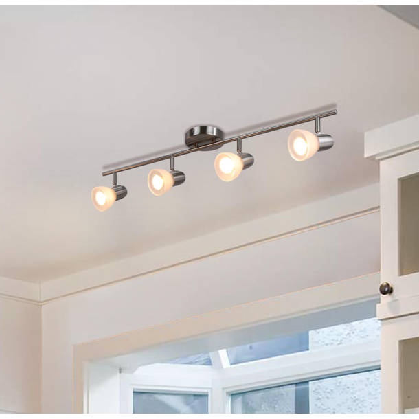 XiNBEi Lighting 4 -Light Fixed Track Lighting Track Kit with Dimmable ...