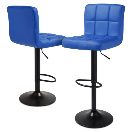 Blue Leather Bar Stools & Counter Stools You'll Love | Wayfair