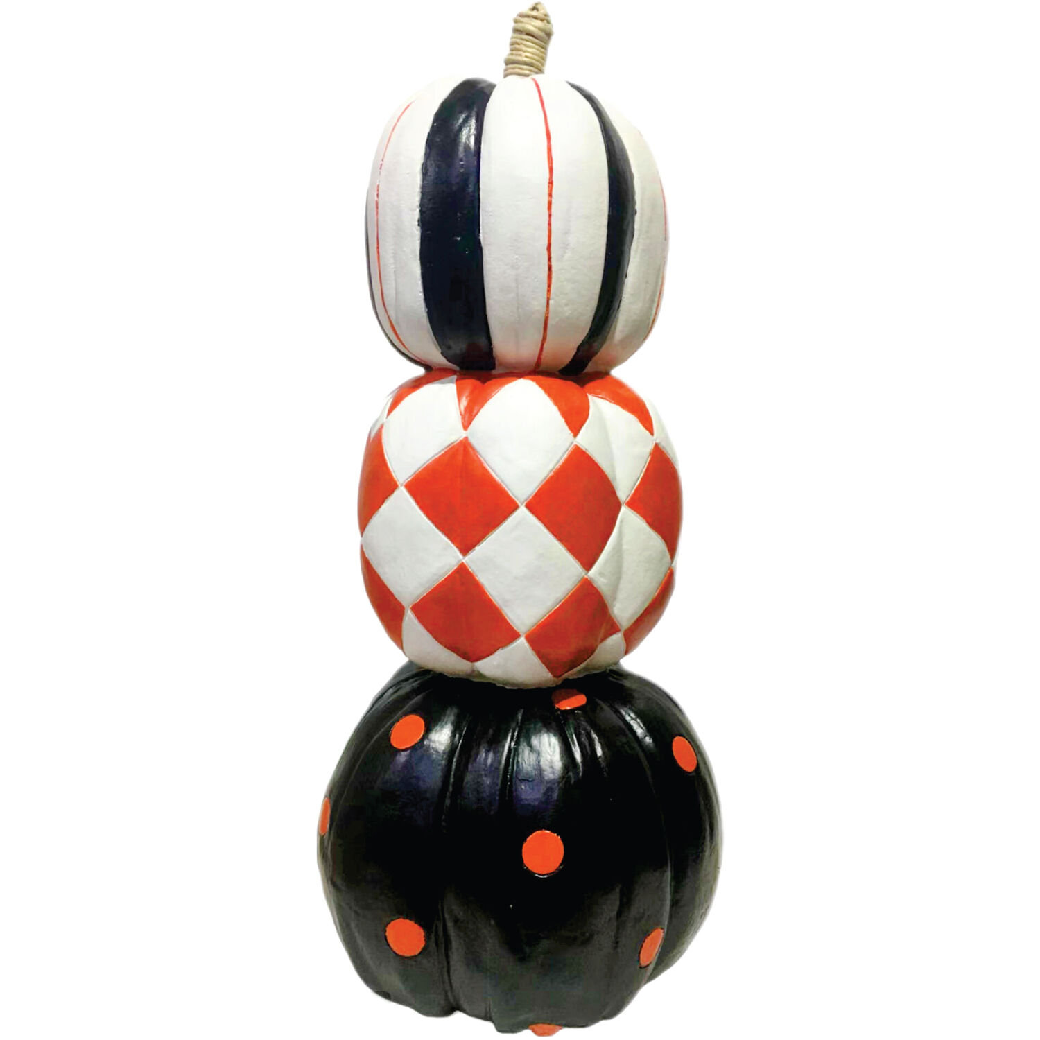 Haunted Hill Farm 30.5-in. Stacked Pumpkin Trio Patterned Resin, Indoor ...