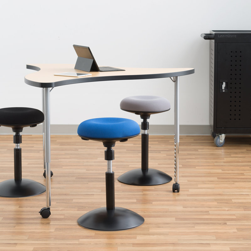 Symple Stuff Peggie Height-Adjustable Round Seat Sit to Standing Swivel ...