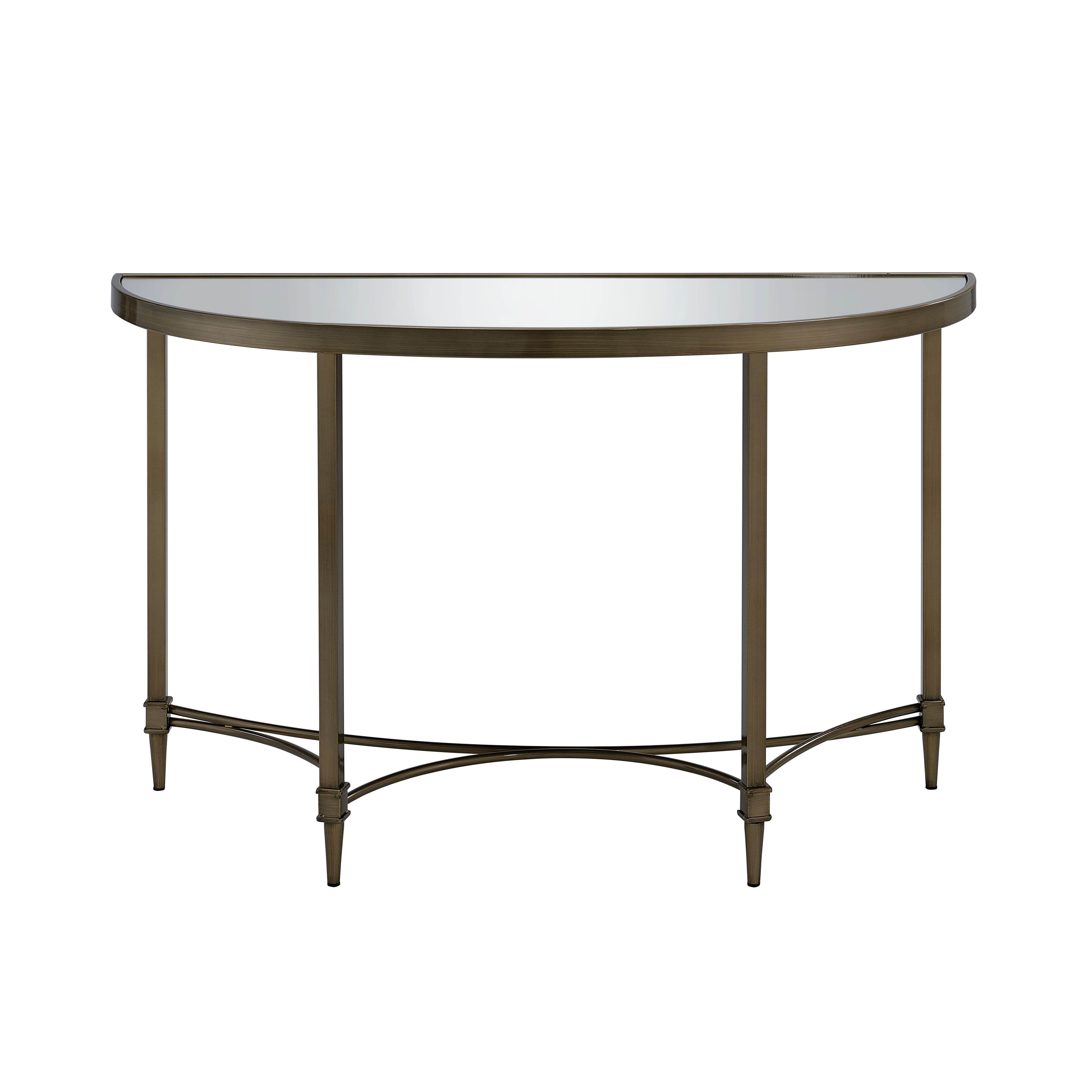 ACME Furniture Aditya Console Table with Mirror Top and Curved Crossbar ...