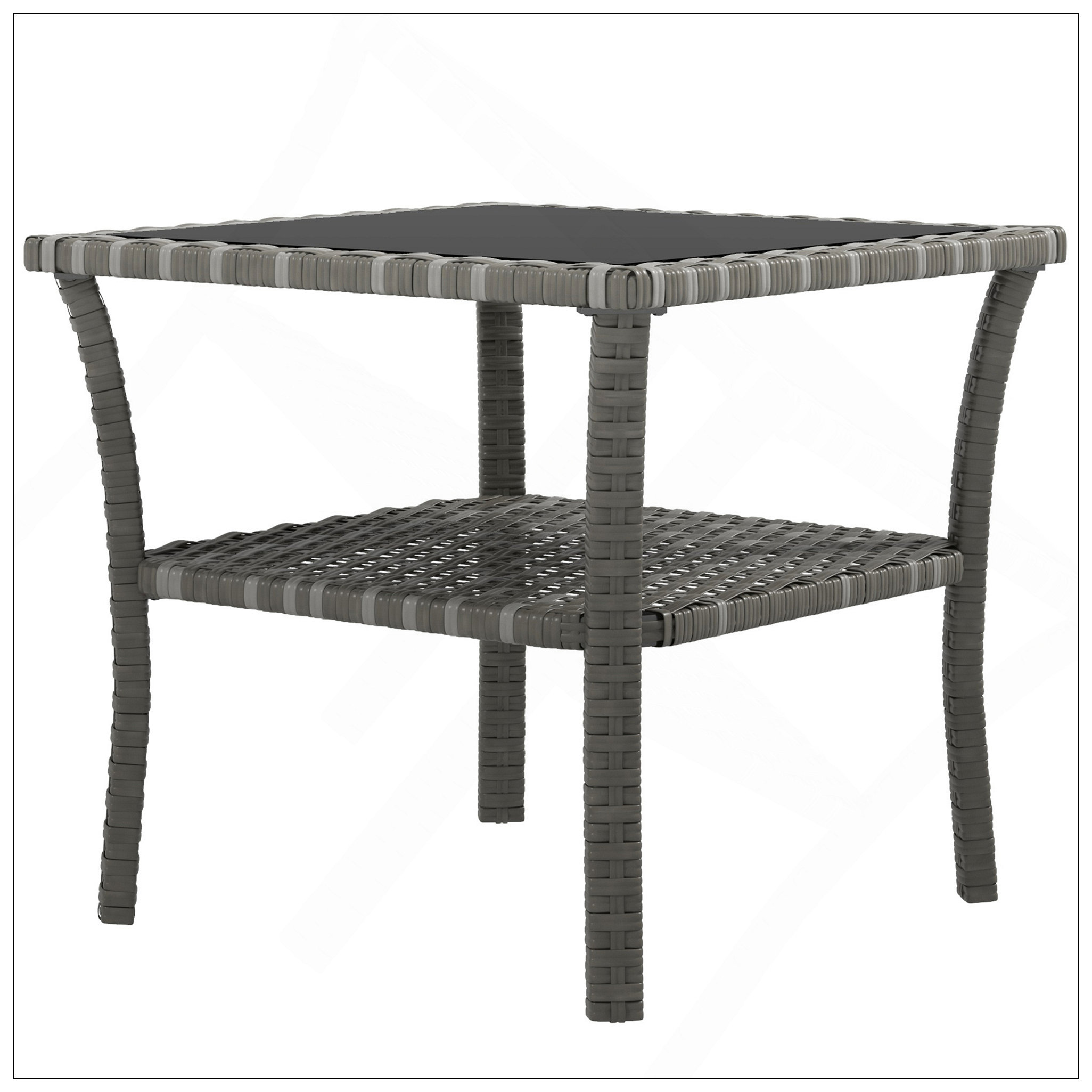 Dakota Fields Outsunny Side Table, Outdoor End Table With Storage Shelf ...