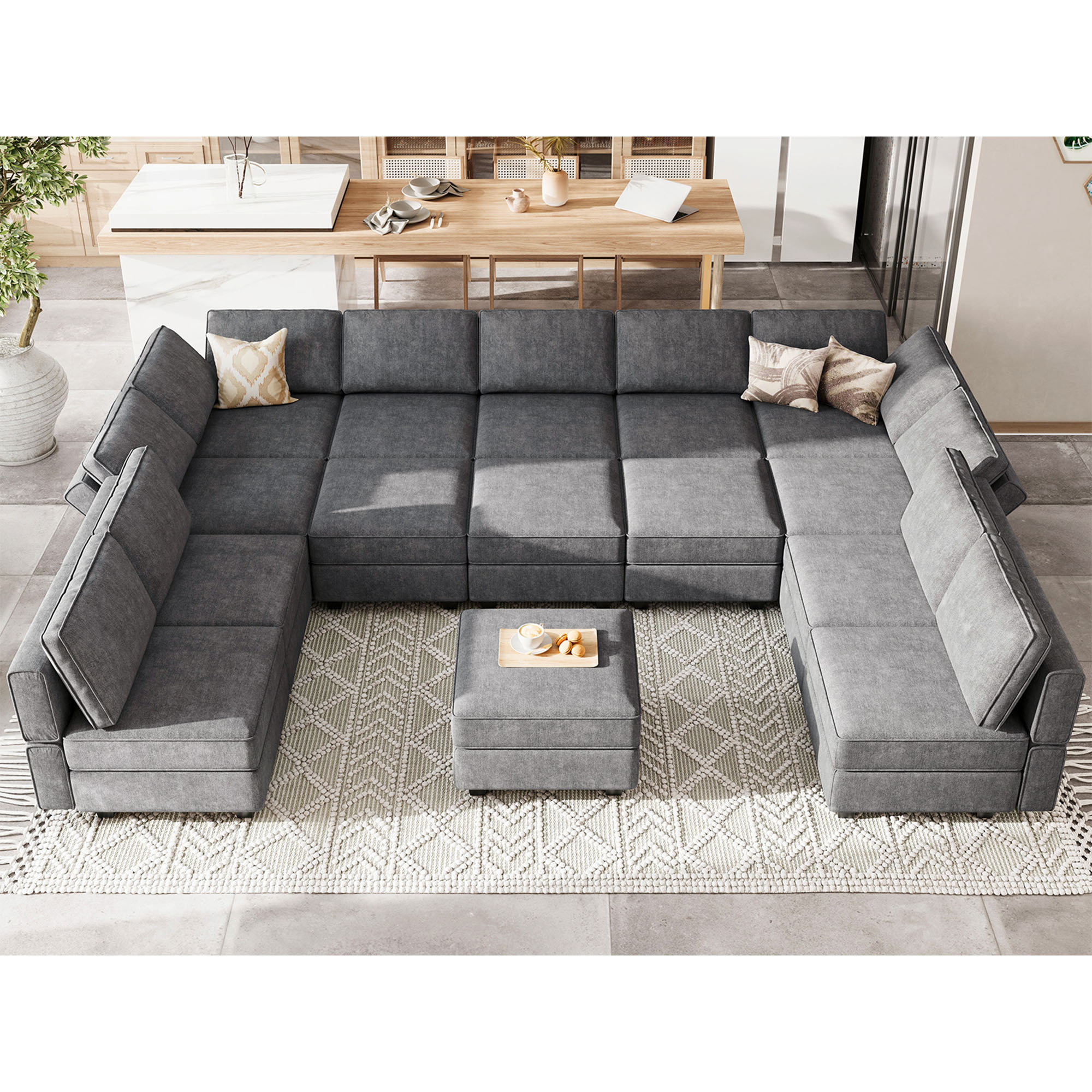 Latitude Run® Modular Sleeper Sectional Sofa Couch Oversized U Shaped ...