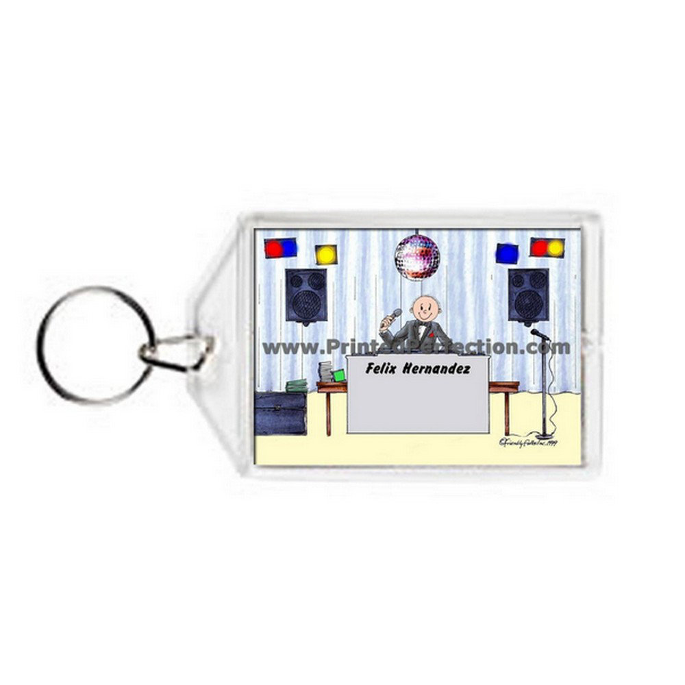 Printed Perfection Personalized Disc Jockey/MC - Male Acrylic Key Chain ...