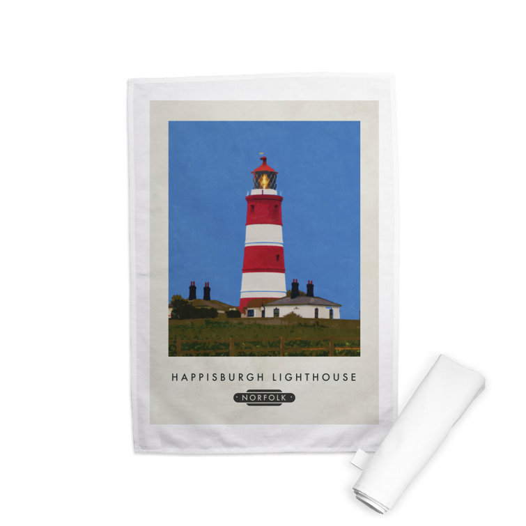 Happy Larry Happisburgh Lighthouse Tea Towel | Wayfair.co.uk
