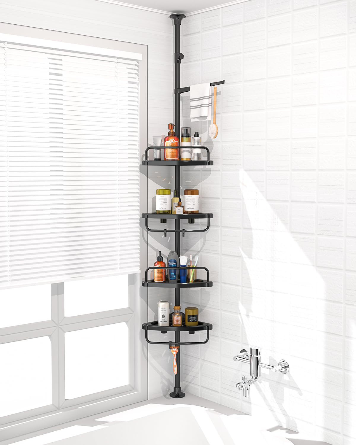 Rebrilliant 4 Layer Corner Shower Caddy, Adjustable Shower Shelf ...