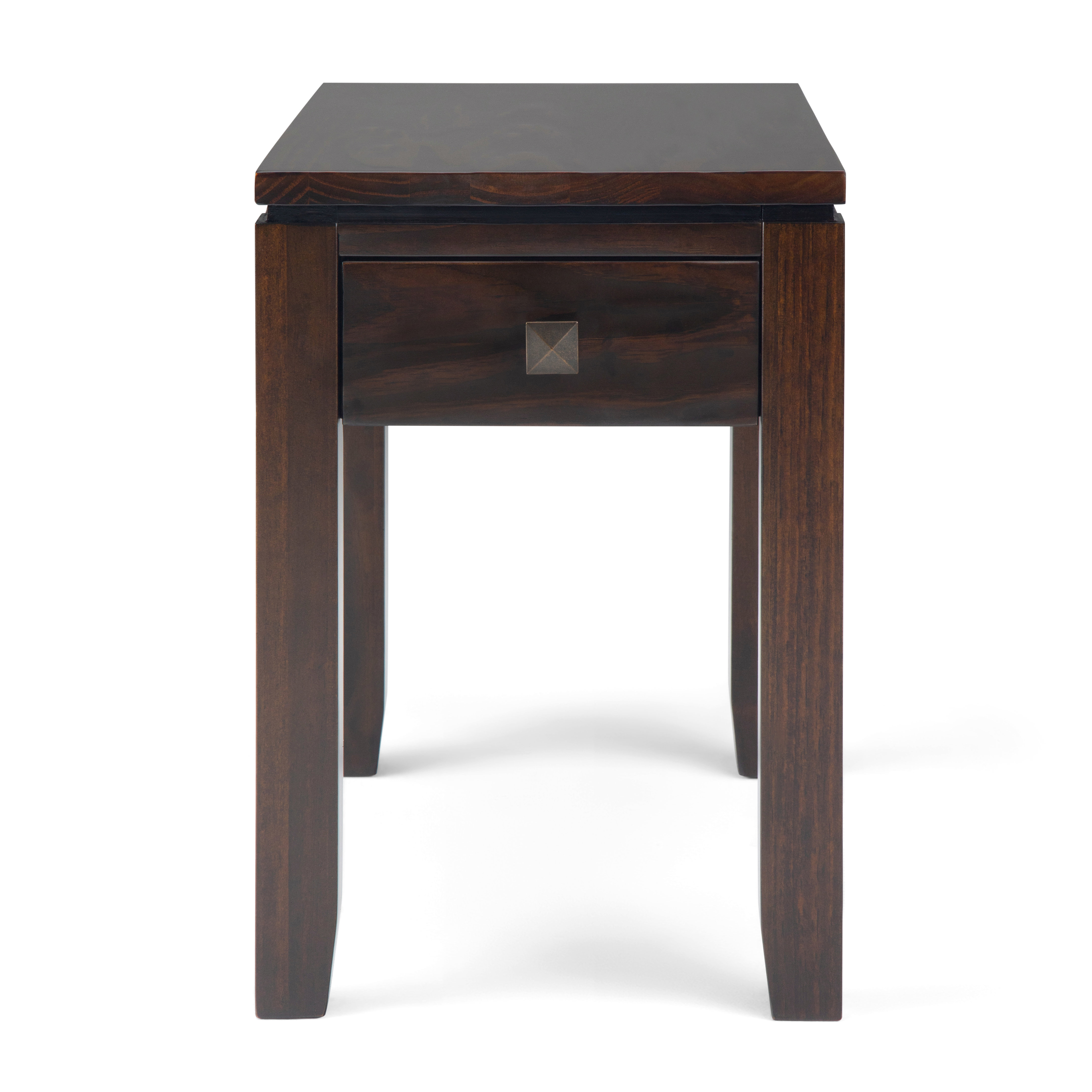 Simpli Home Cosmopolitan Solid Wood 4 legs End Table with Storage ...
