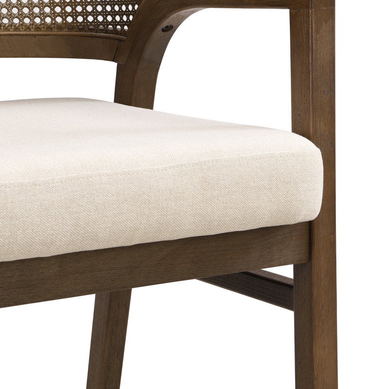Bayou Breeze Stanley Wooden Dining Chairs with Cane Back & Upholstered ...