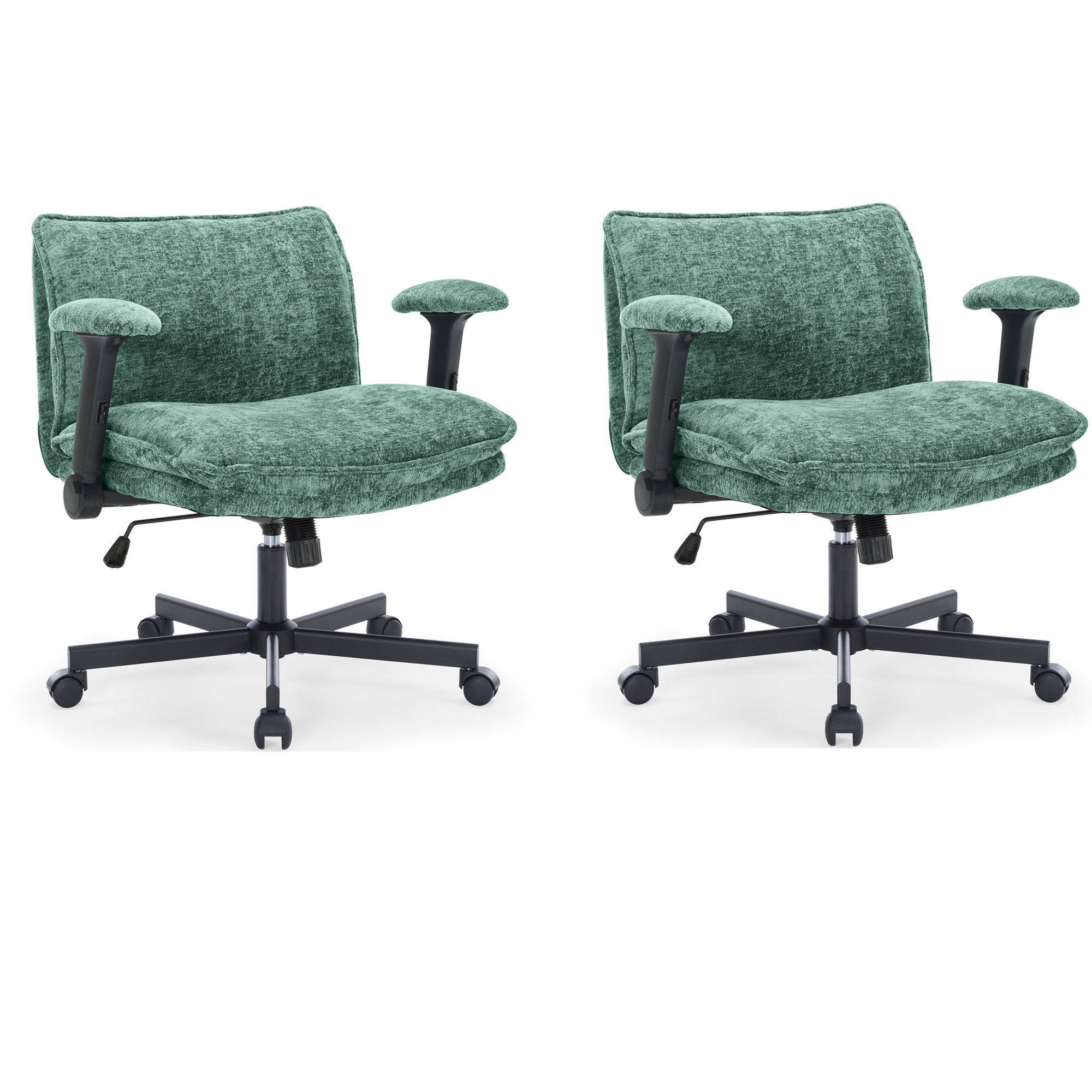 Hokku Designs 2 pieces Velvet Cross Legged Office Chair With Adjustable ...