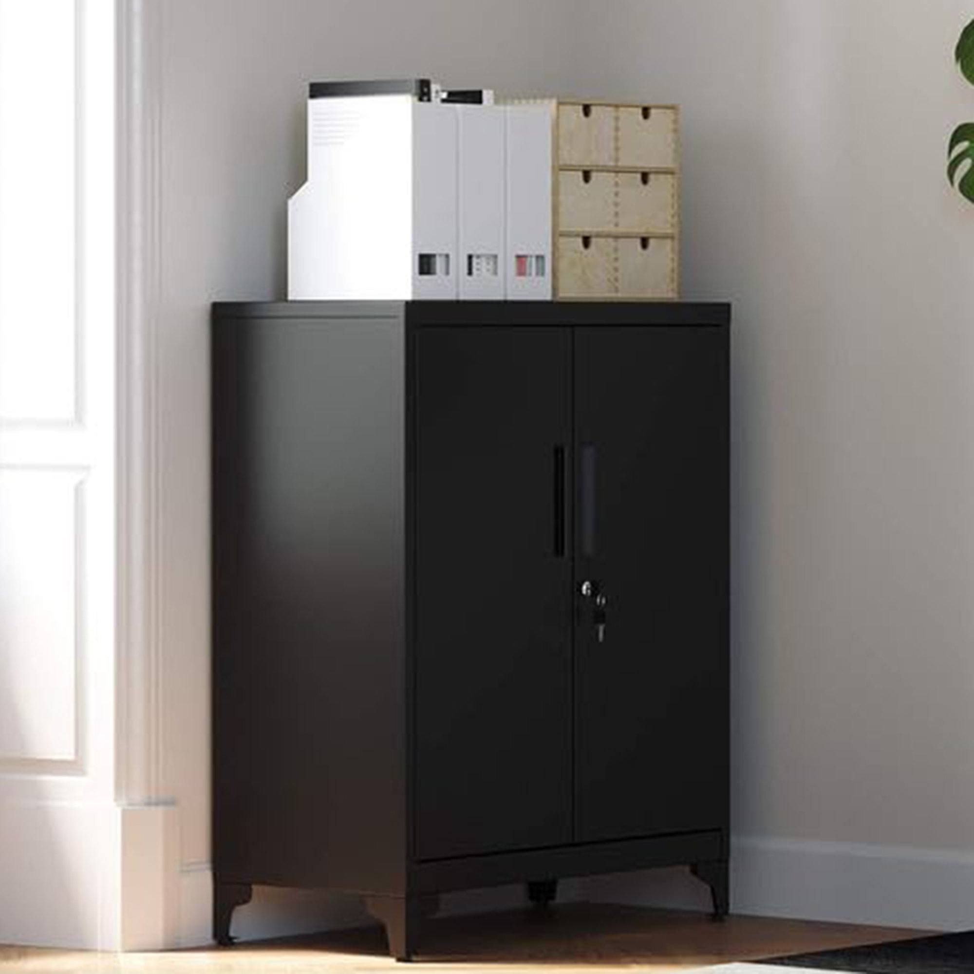 Inbox Zero Lylliana Steel Single Storage Cabinet (35.4" H x 31.5" W x ...