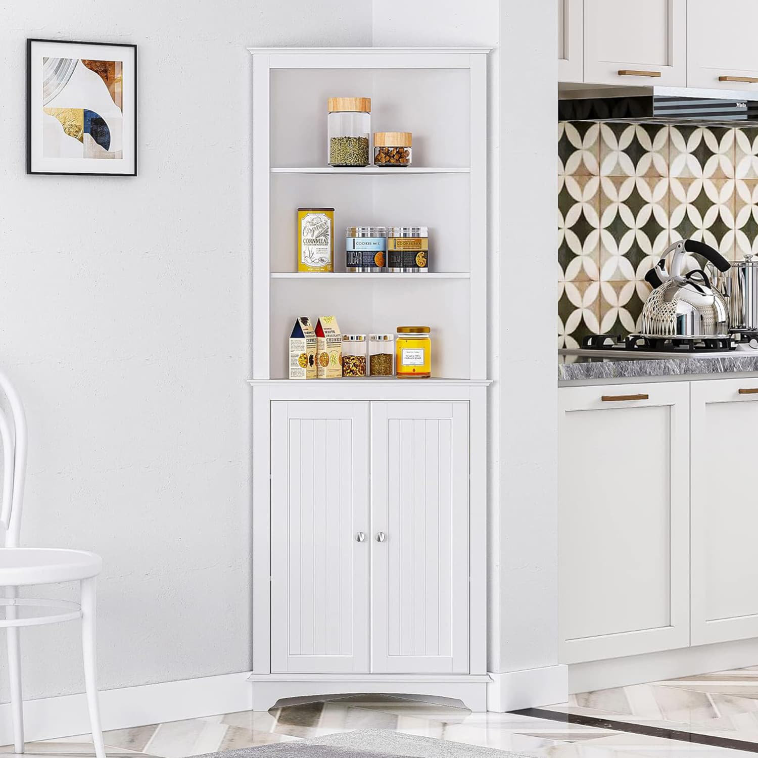 Lark Manor Corner Cabinets, Doors And Shelves, Separate Corner Storage Cabinets For Bathroom ...