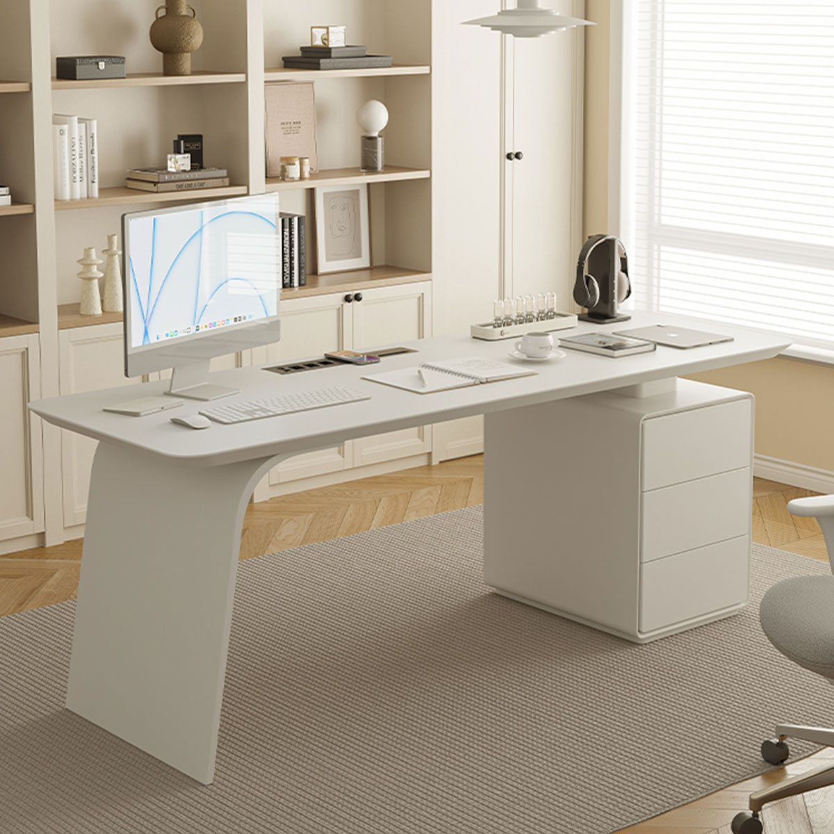 Wrought Studio Lyvonne Crystal-cream Rectangular Manufactured Wood ...