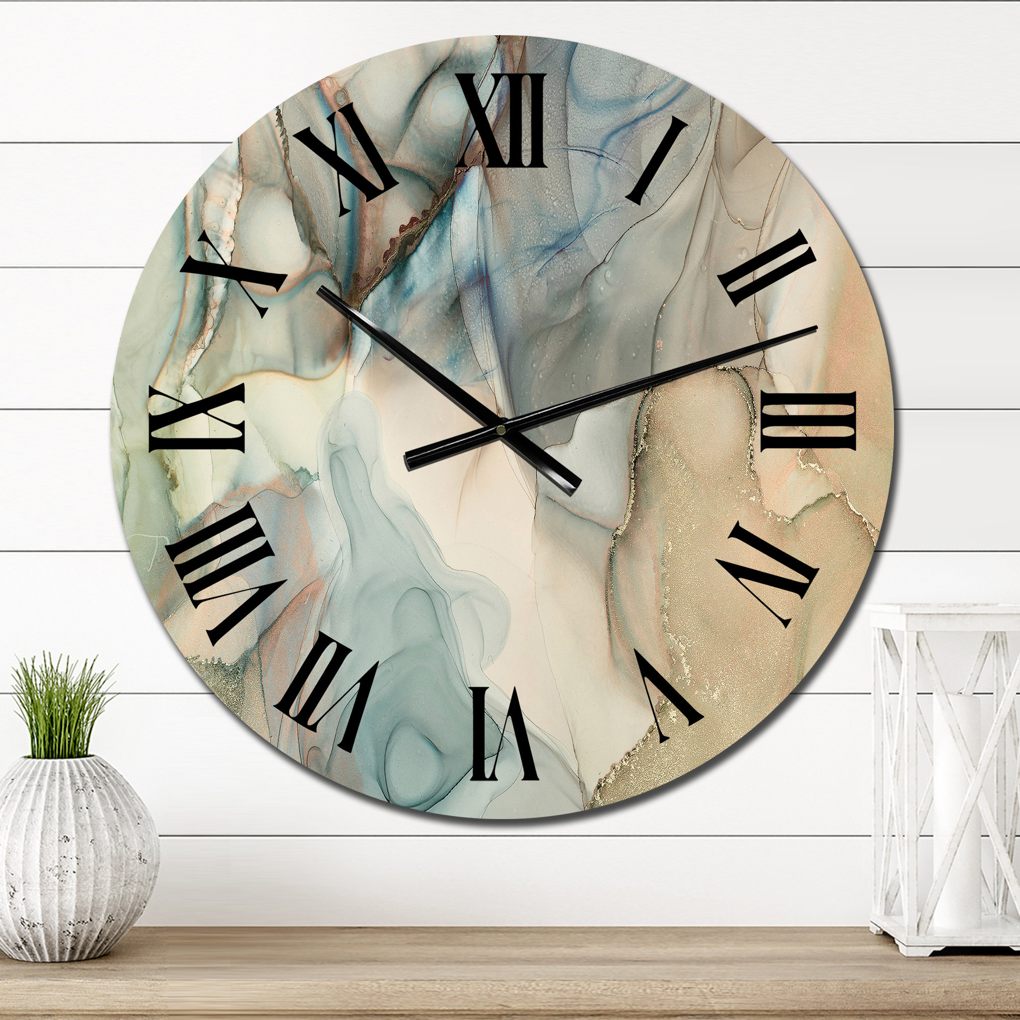 East Urban Home Tender Liquid Art I - Modern Wall Clock & Reviews | Wayfair