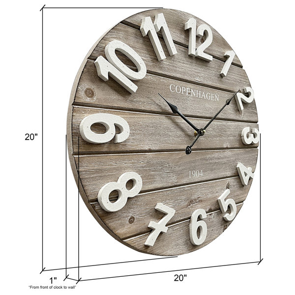Gracie Oaks Celestia Farmhouse Wood Wall Clock & Reviews | Wayfair