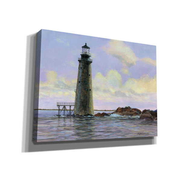 Breakwater Bay Graves Lighthouse On Canvas by Roger Bansemer Painting ...
