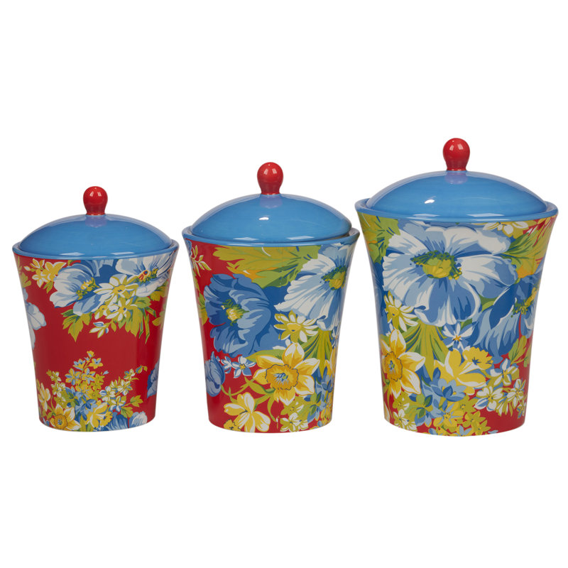 Certified International Blossom Set of 3 Canisters | Wayfair