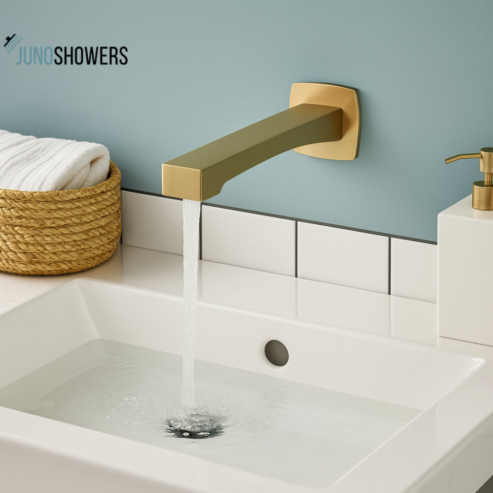 Juno Showers Juno Commercial Brushed Gold Finish Wall-Mounted Smart ...